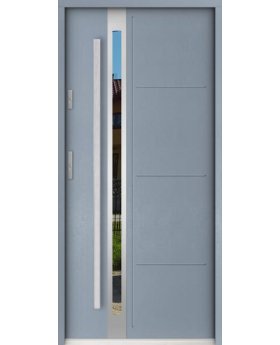 Sta Galileo Uno - stainless steel front door with one side panel Domadeco