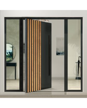 PIVOT Glass - fully glazed aluminum pivot front door Domadeco