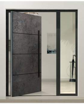 PIVOT Glass - fully glazed aluminum pivot front door Domadeco